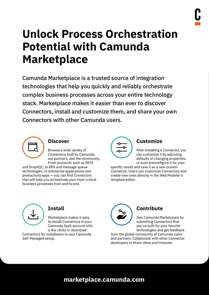 Datasheet Camunda Marketplace: Elevate Process Orchestration